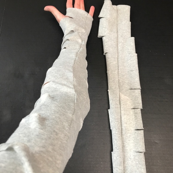Hand Crafted | Accessories | Cut Out Gloves Gray Arm Warmers Ripped ...